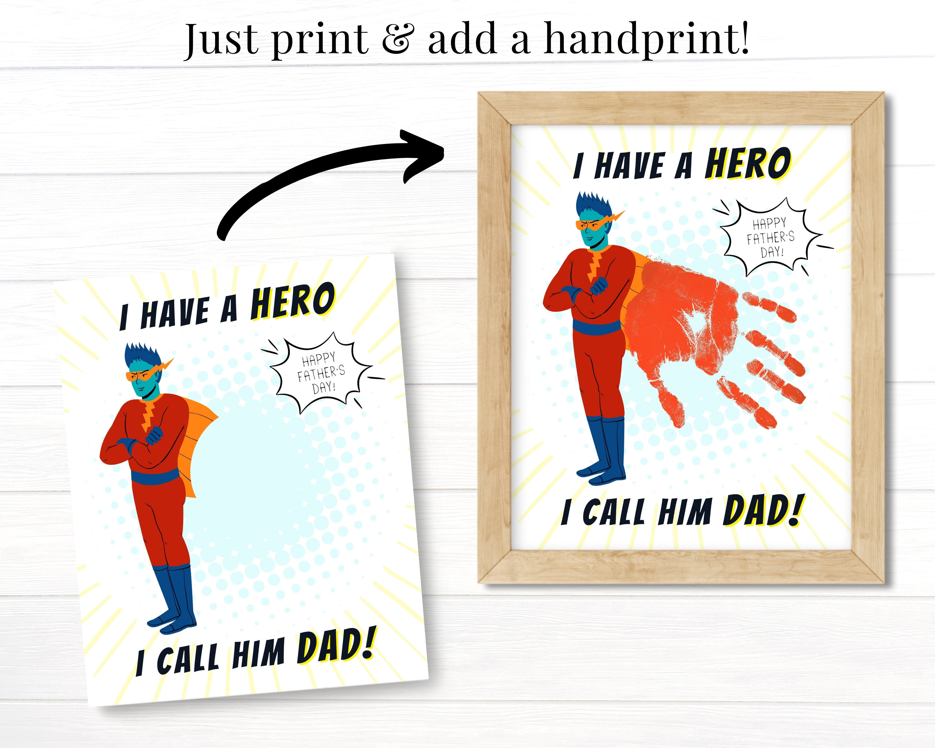 Father's Day Gift From Son Super Dad Hero Card Superhero - Etsy