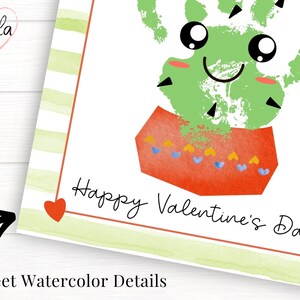 Valentine Card for Kids, Cute Cactus "stuck on You" Valentine's Day ...