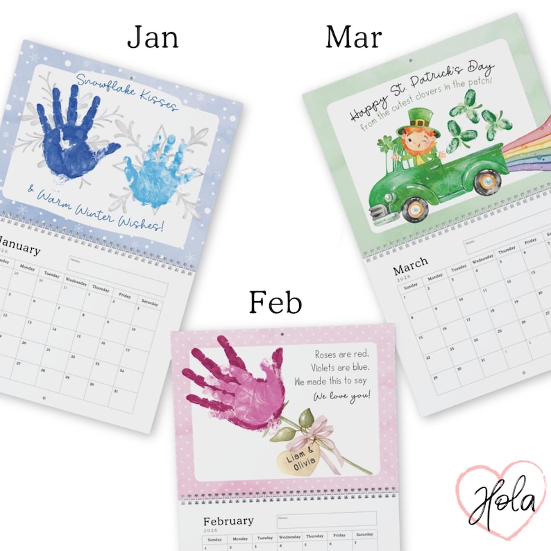 2026 Grandparents Handprint Calendar, Christmas Gifts for Grandma and ...