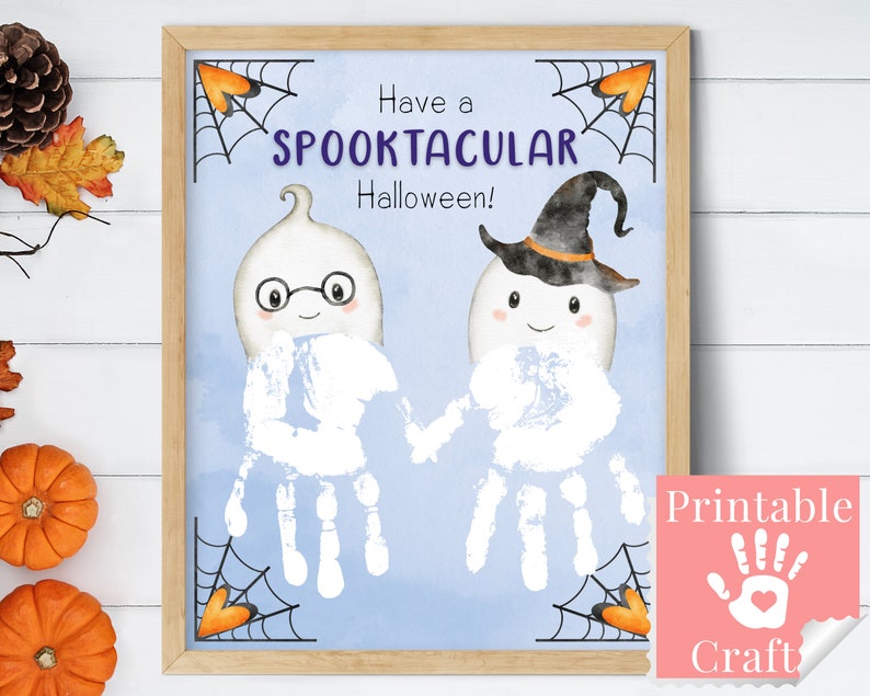 Halloween Handprint Craft for Toddlers Ghost Printable - Etsy