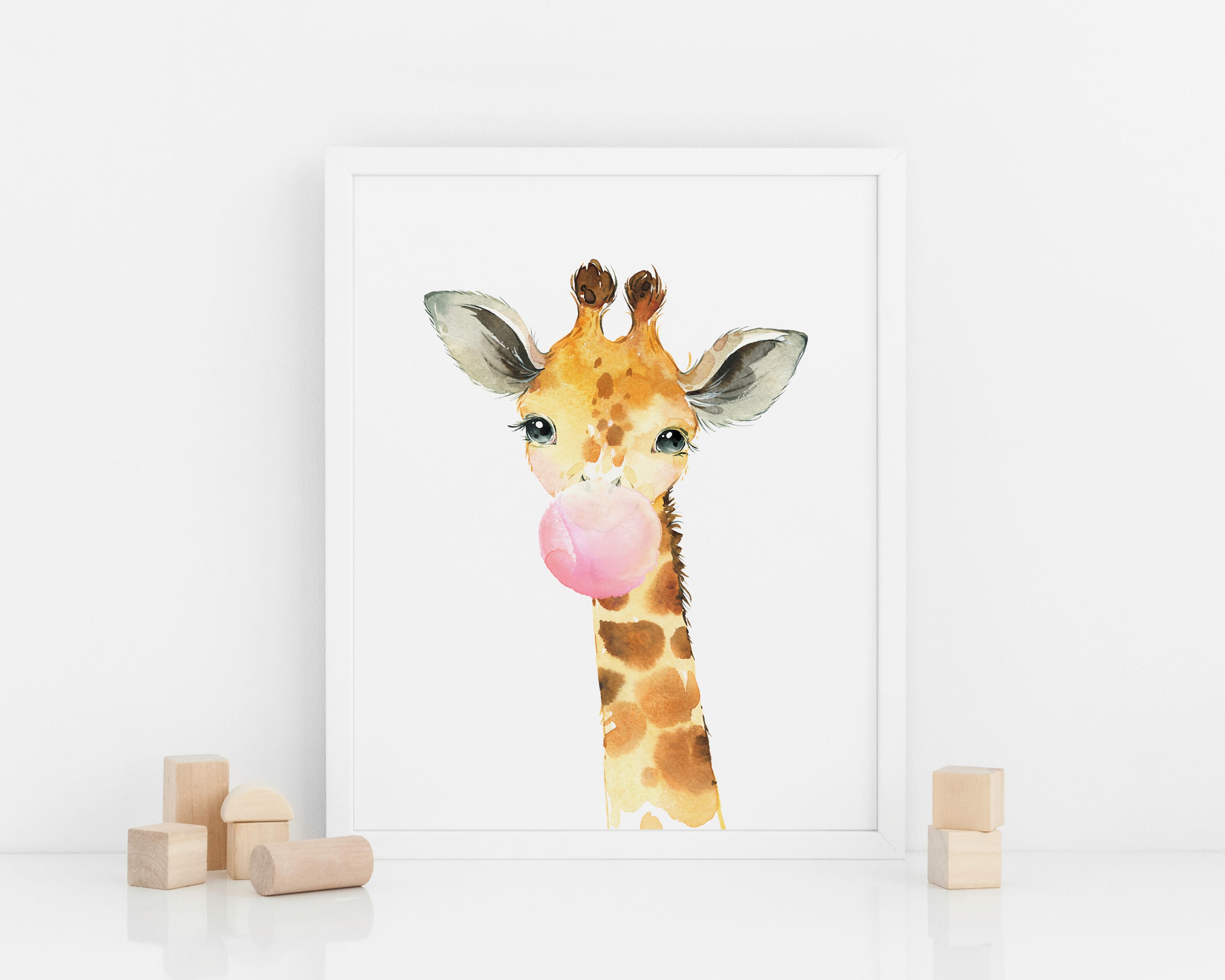 Cute Giraffe Watercolor Painting Play Room Wall Art Giraffe - Etsy