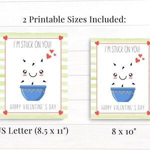 Valentine Card for Kids Cute Cactus stuck on You | Etsy