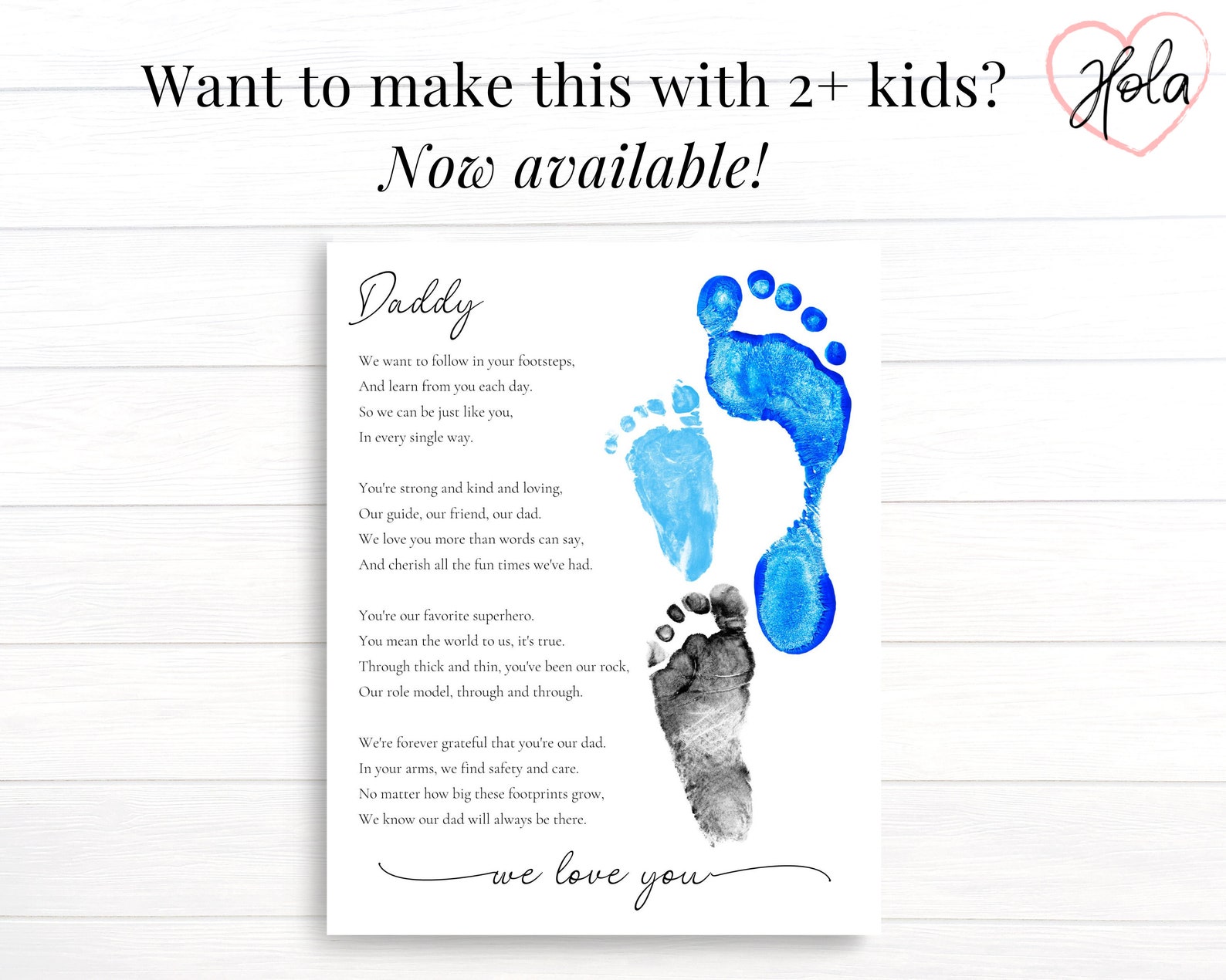 Personalized Gift for Daddy, Footprint Art Sign for Dads Office ...
