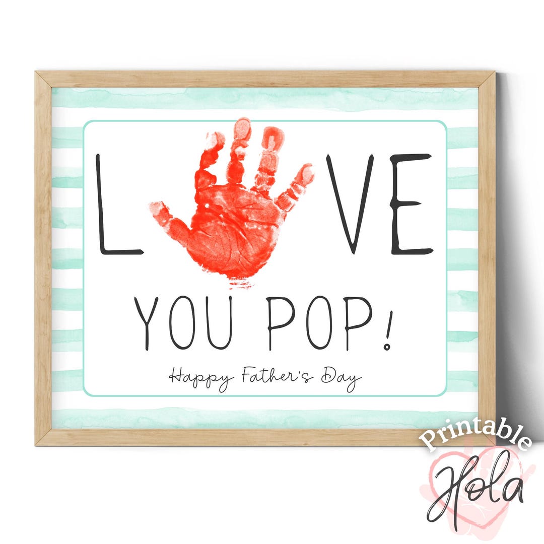 Pop Father's Day Gift, Handprint Card From Toddler Grandkid ...