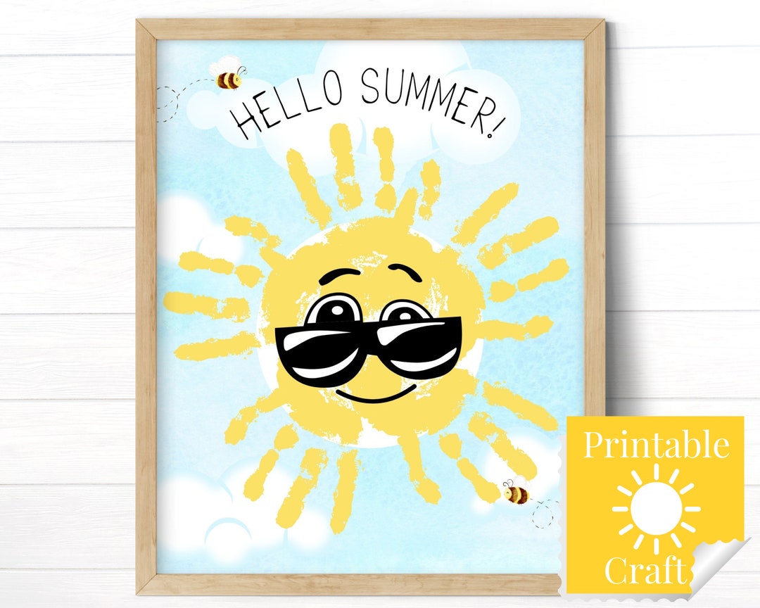 Summer Sun Handprint Art, Preschool or Daycare Activities, Printable ...