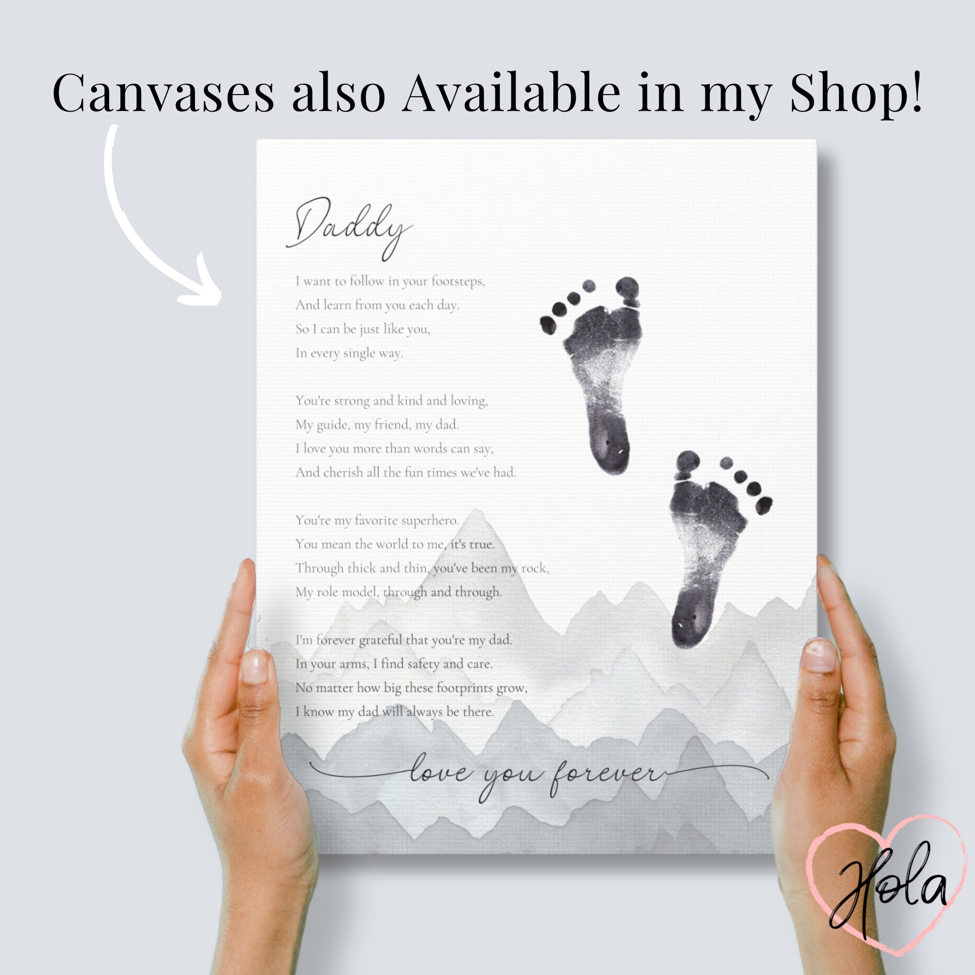 Footprint Art Poem for Grandpa, Custom Gift From Grandkids, Printable ...