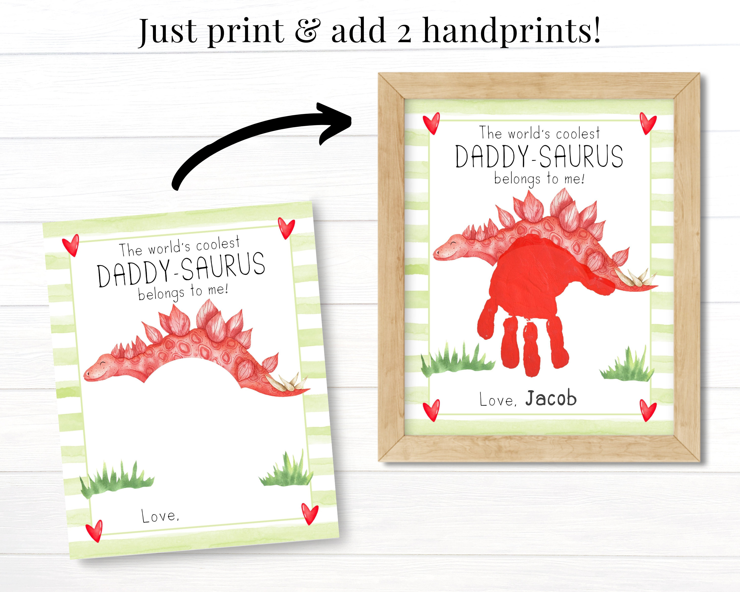 Daddysaurus Cute Fathers Day Card From Kids, Gifts for Daddy, Dinosaur ...