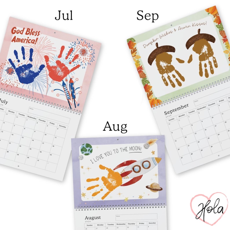 2026 Handprint Calendar Craft, Custom Baby or Toddler Milestone ...