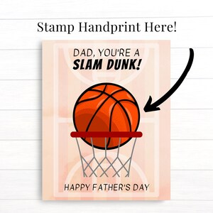 Basketball Fan Father's Day Gift From Kids, Handprint Art Craft for ...