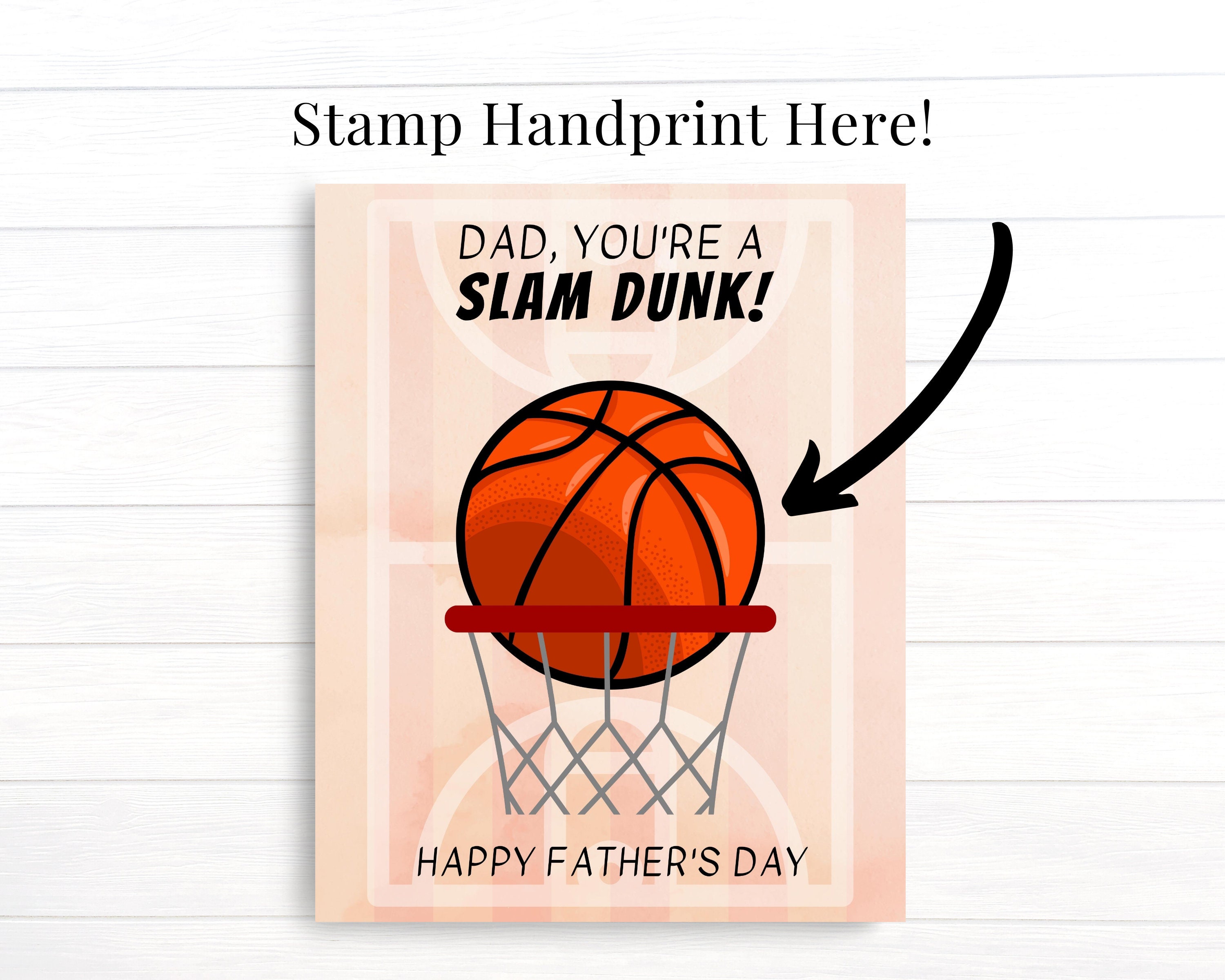 Basketball Fan Father's Day Gift From Kids, Handprint Art Craft for ...