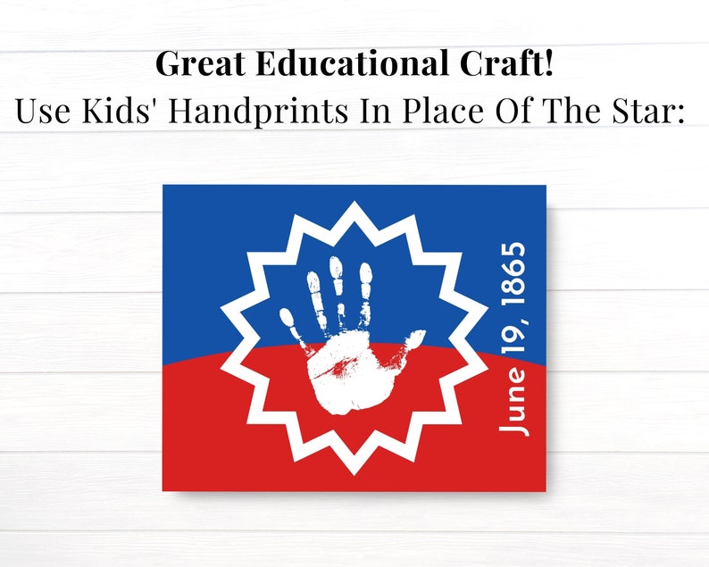 Juneteenth Preschool Activity Printable Flag Handprint Art - Etsy