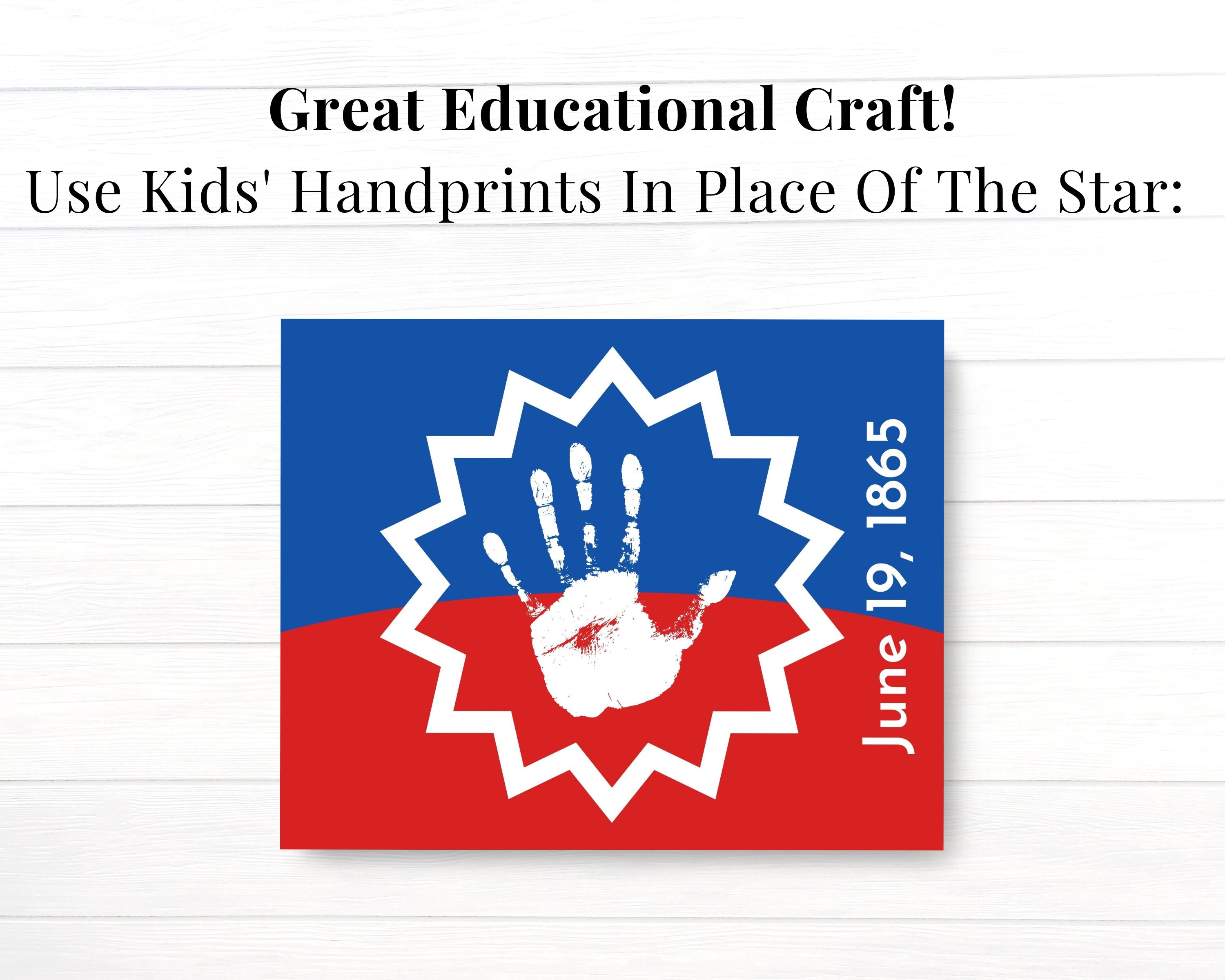 Juneteenth Preschool Activity, Printable Flag Handprint Art Craft for ...