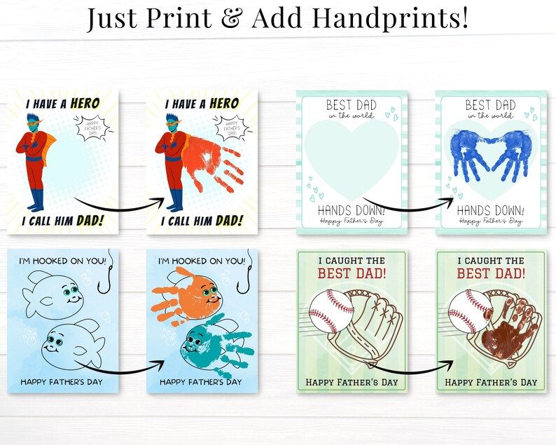 Father's Day Gifts From Kids Printable Handprint Craft - Etsy