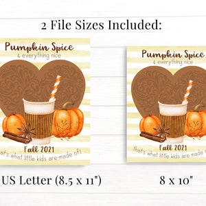 Pumpkin Spice and Everything Nice Kids Printable, DIY Fall Handprint ...