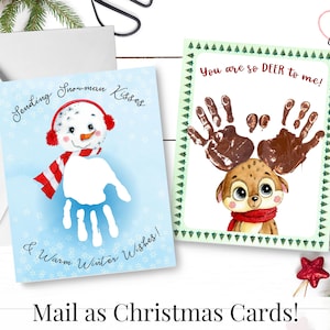 Handprint Art Christmas Decor, Christmas Card Set, Fun Christmas Craft ...