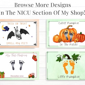 NICU Halloween Card, Printable Bat Footprint Art Craft to Send Home ...