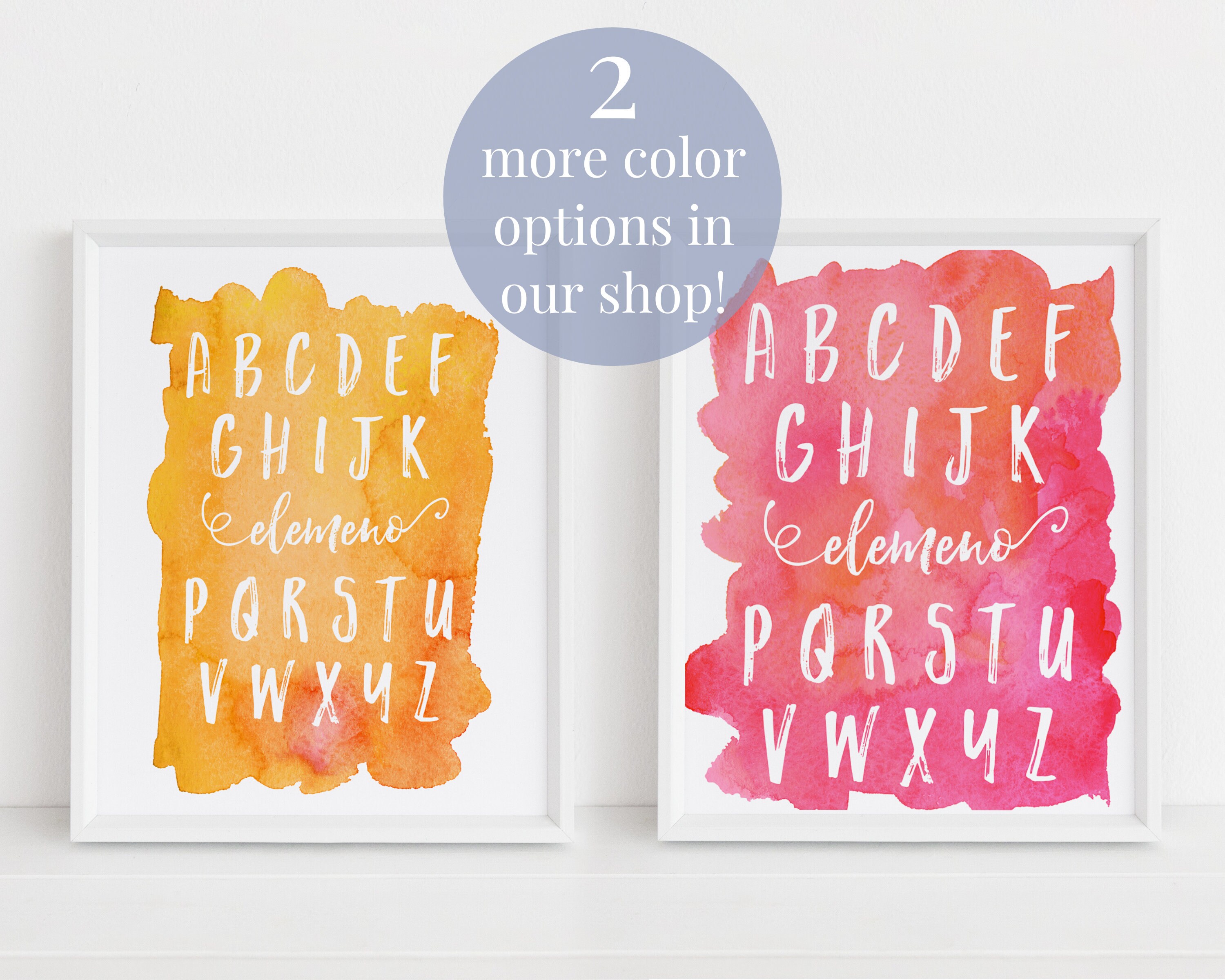 Blue Alphabet Print Extra Large Colorful Painting ABC | Etsy