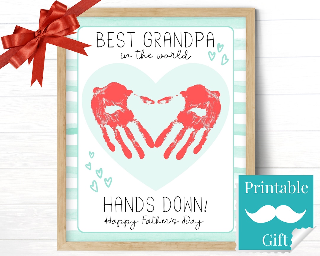 Best Grandpa Ever Fathers Day Gift, Handprints From Grandkids, in the ...