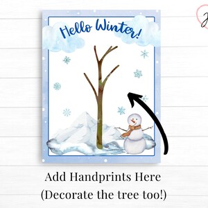 Winter Handprint Tree Craft for Kids and Teachers, Hello Winter ...
