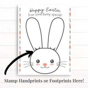 Easter Bunny Ears Footprint Art Hoppy Easter Printable | Etsy