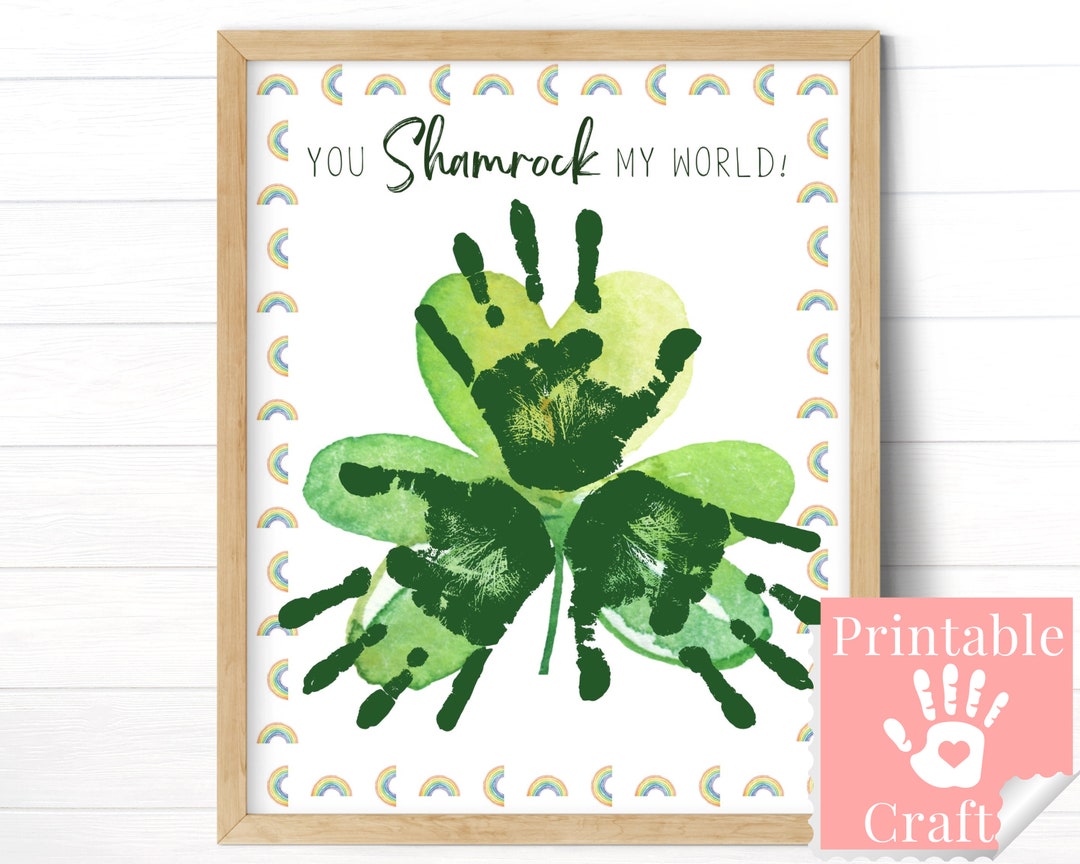 Clover Handprint Art for Kids, You Shamrock My World, Printable Prek ...
