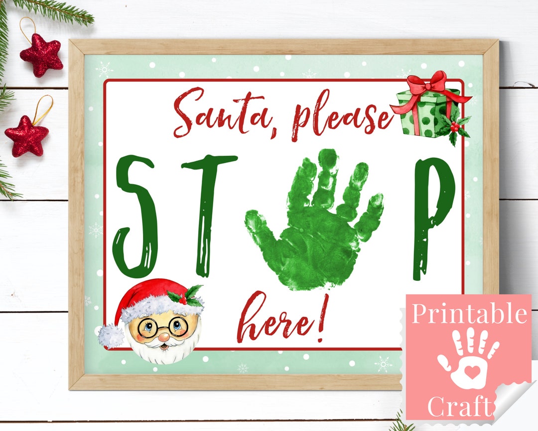 Christmas Craft for Kids, Santa Please Stop Here Sign Personalized ...