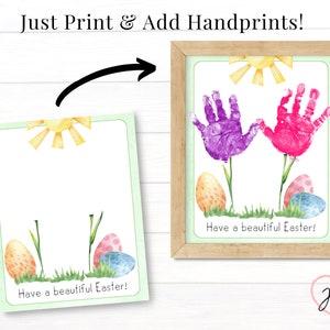 Handprint Art Easter, April Flowers for Mom, Spring and Easter Craft ...