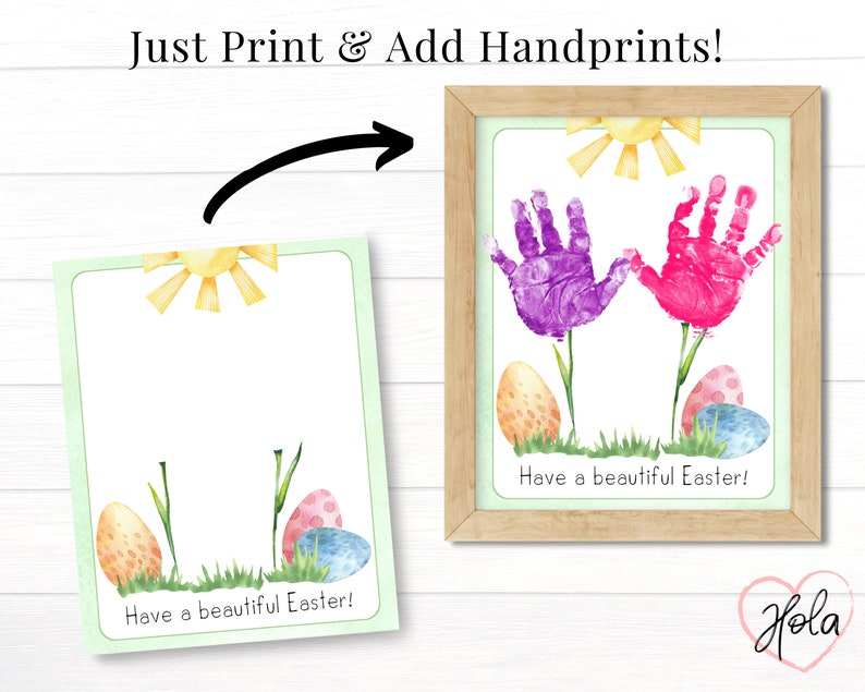 Handprint Art Easter, April Flowers for Mom, Spring and Easter Craft ...