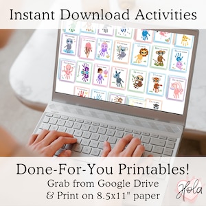 Kids Handprint Art Bundle for Preschool Daycare or Homeschool, Full ...