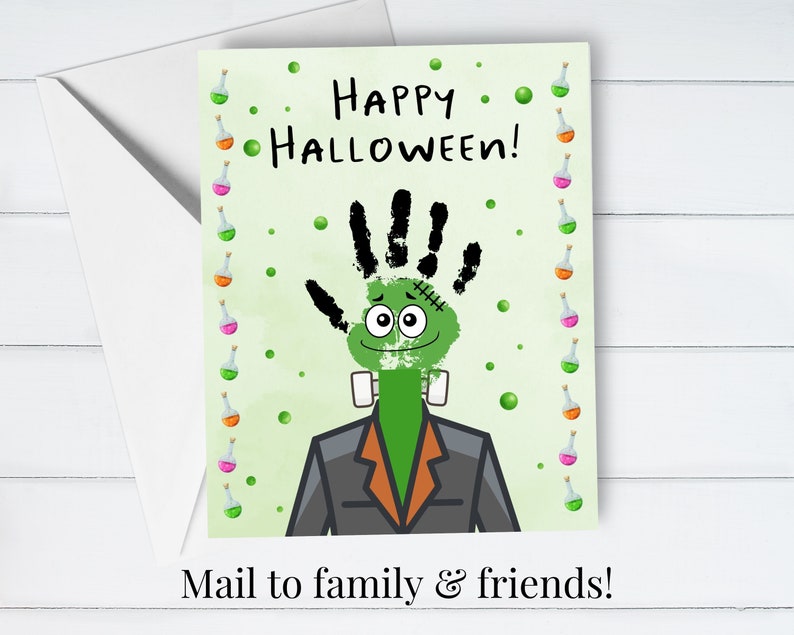 Halloween Printable Cards for Kids Frankenstein Monster - Etsy