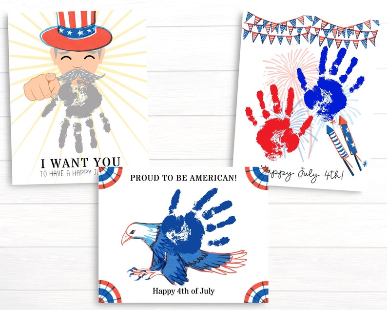 Independence Day Handprint Crafts for Kids July 4th Art Kit - Etsy