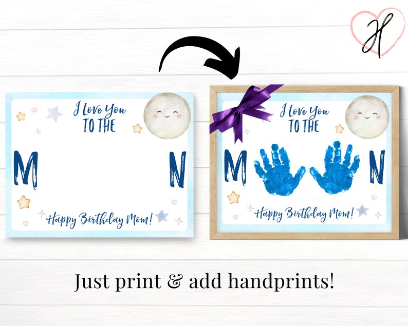 I Love You to the Moon Birthday Card for Mom From Kid - Etsy