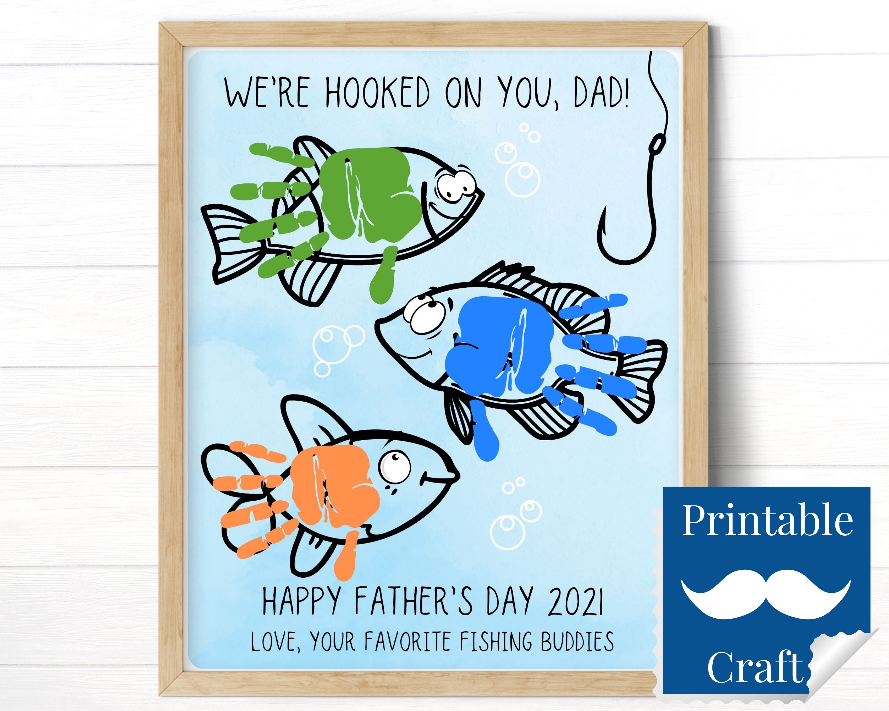 Wall Hangings Home & Living Wall Decor Father's Day Fishing Handprint ...