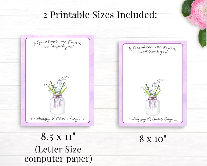 Grandma Gift Mothers Day Handprint Flowers Kids Printable - Etsy