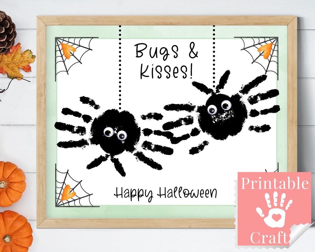 Halloween Printable Bugs and Kisses, Toddler Painting Activity, Spider ...