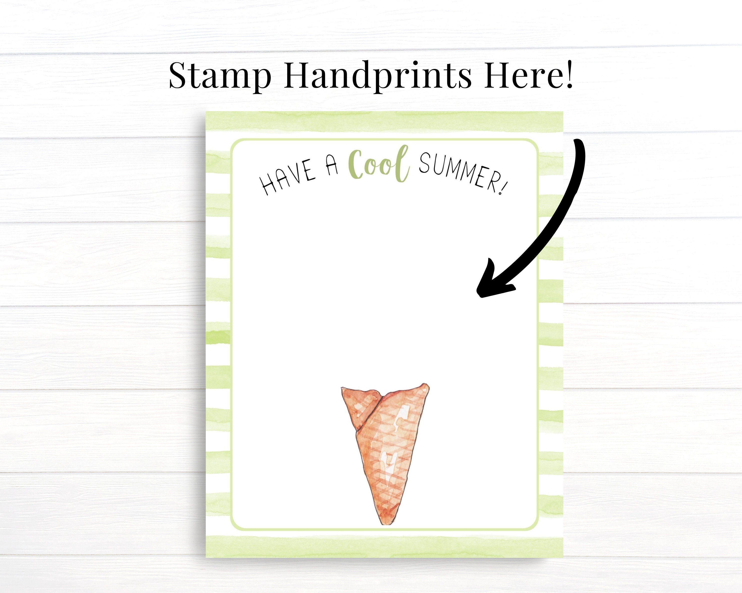 Summer Craft Activity for Toddlers, Ice Cream Handprint Art Template ...
