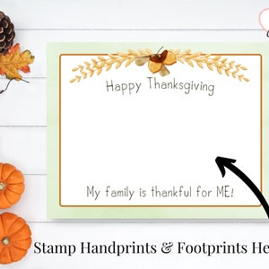 Handprint Thanksgiving Card, Craft Activity for Kids, Keepsake for Baby ...