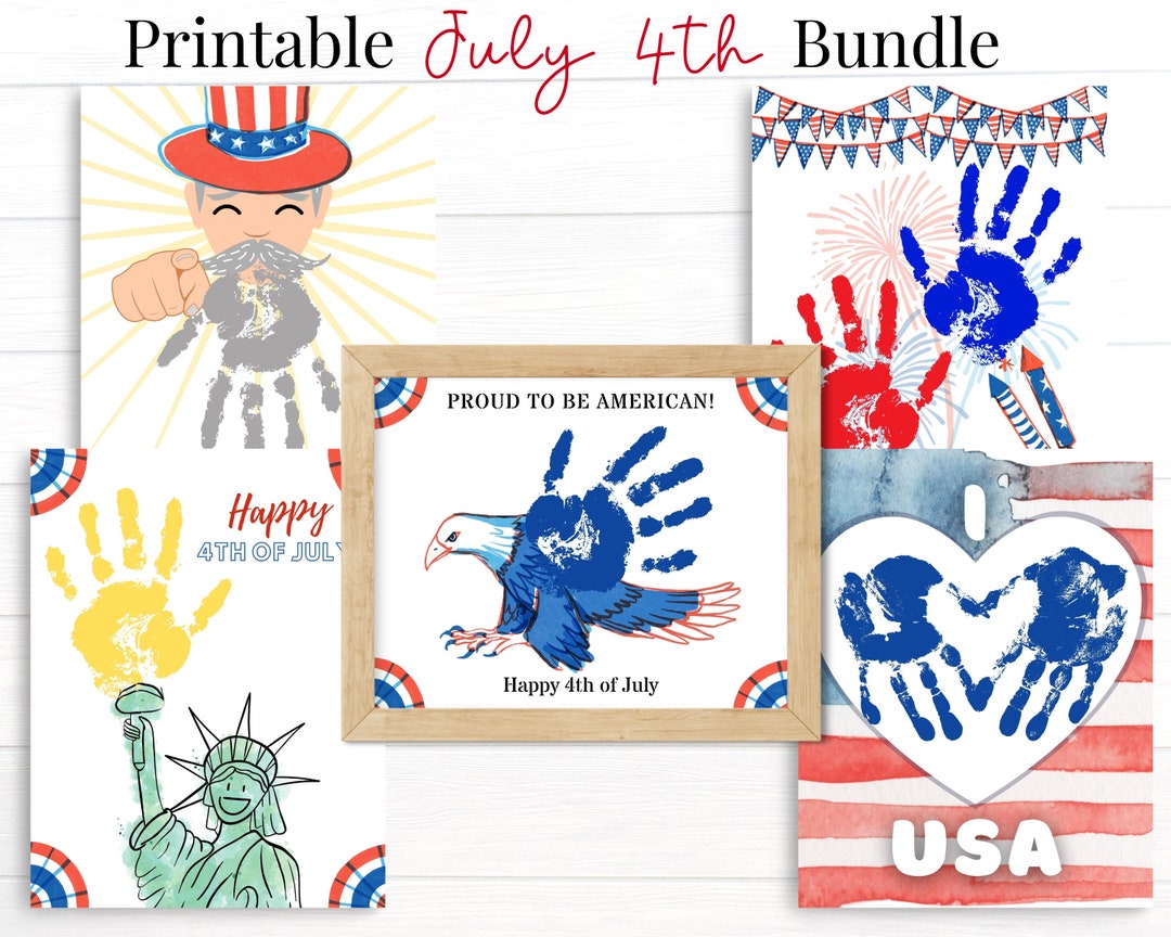 Independence Day Handprint Crafts for Kids, July 4th Art Kit, USA ...