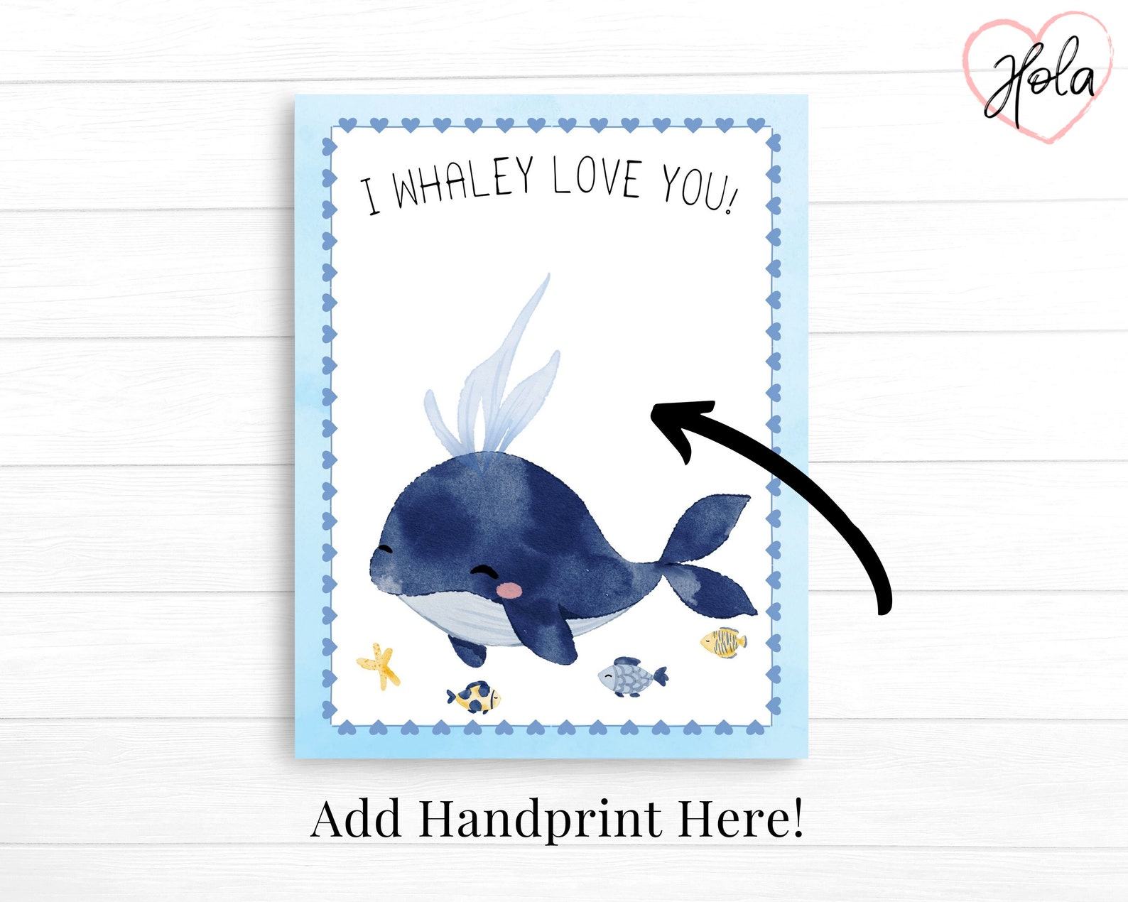 Printable Handprint Craft Kit for Kids, I Whaley Love You, Cute Toddler ...
