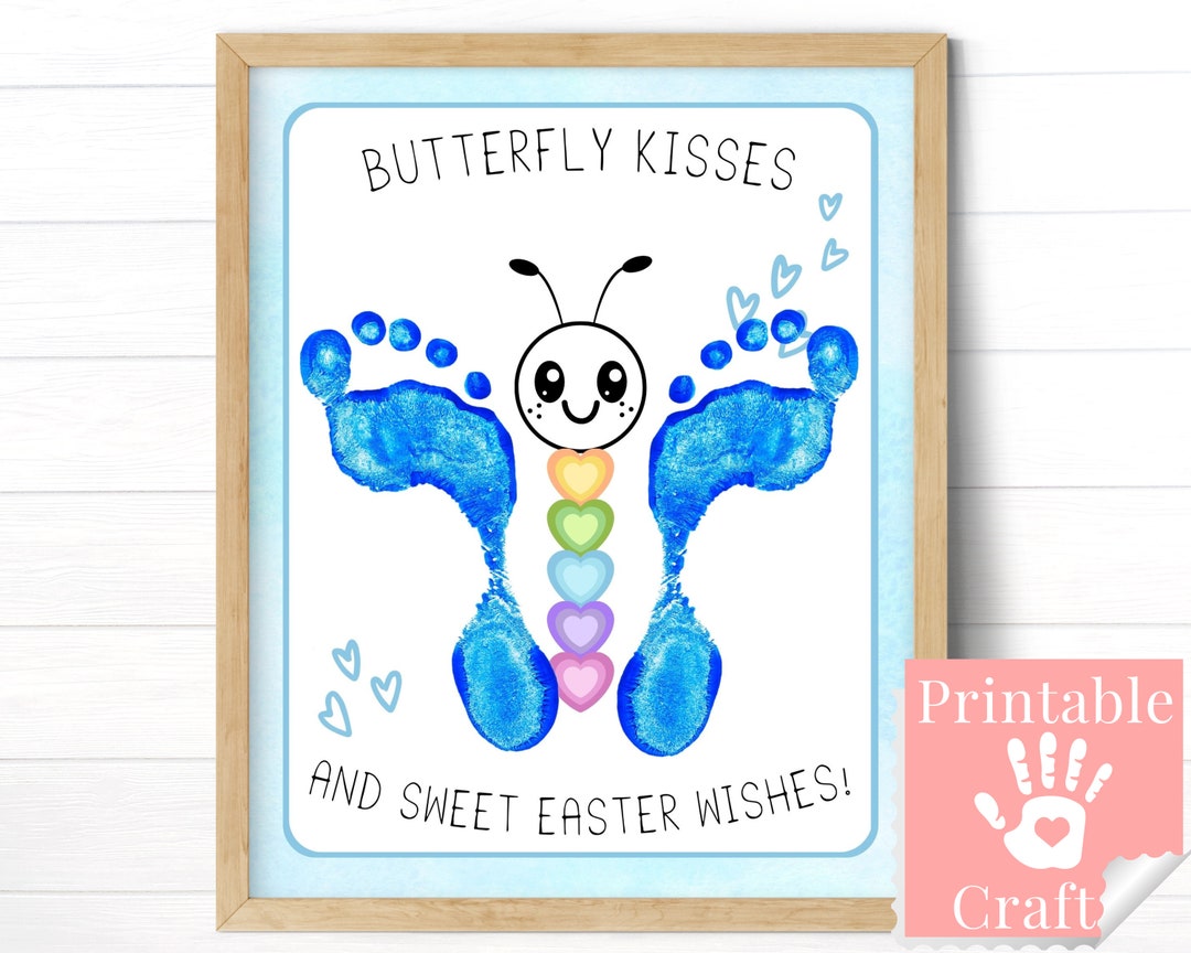 Spring and Easter Crafts for Kids, Preschool Footprint Art Template ...