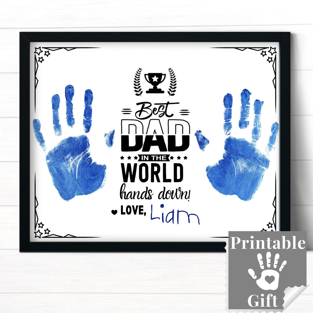 Daycare Father's Day Handprint Gift for Dads From Kids, Best Dad in the ...