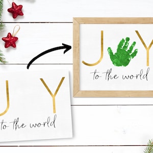 Printable Christmas Signs Personalized, JOY Handprint Craft, DIY ...