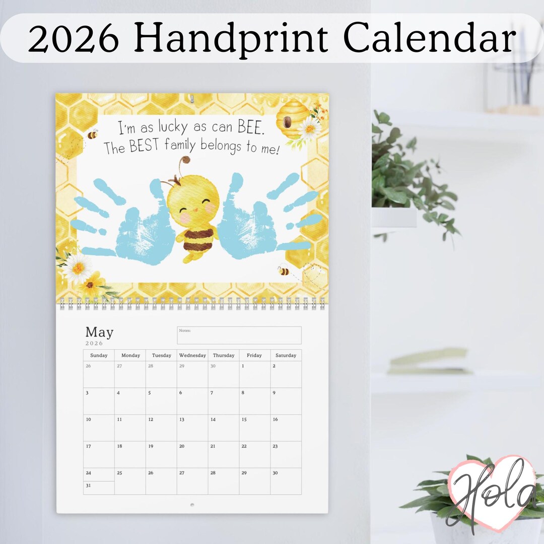 2026 Handprint Calendar Craft, Custom Baby or Toddler Milestone ...