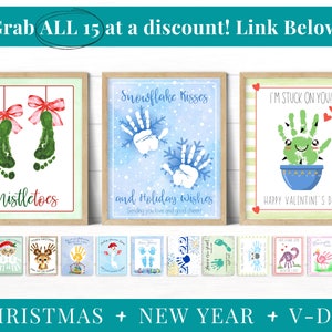 1st Christmas Card, Printable Footprint Art Craft From Newborn Baby to ...