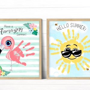 Summer School Handprint Art Set of 5, Preschool or Daycare Crafts ...