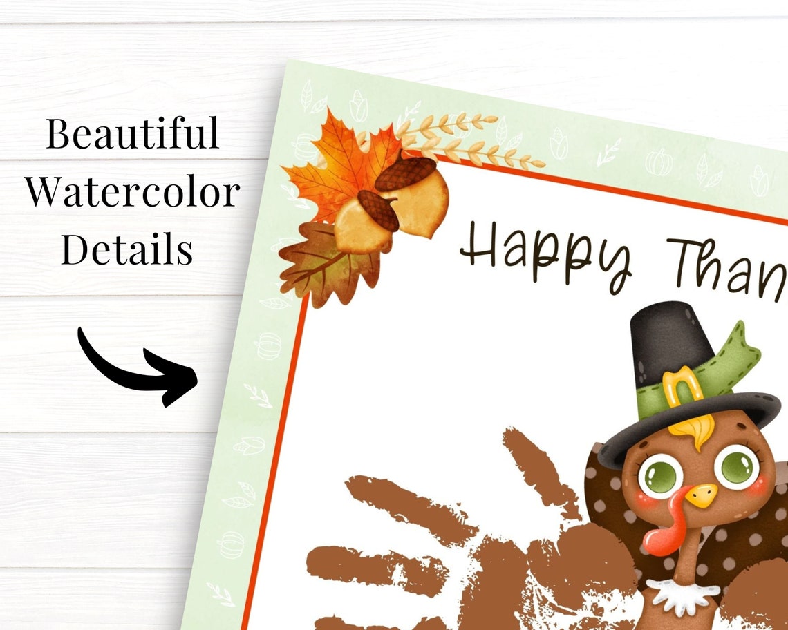 Turkey Handprint Craft Thanksgiving Art Activity for - Etsy
