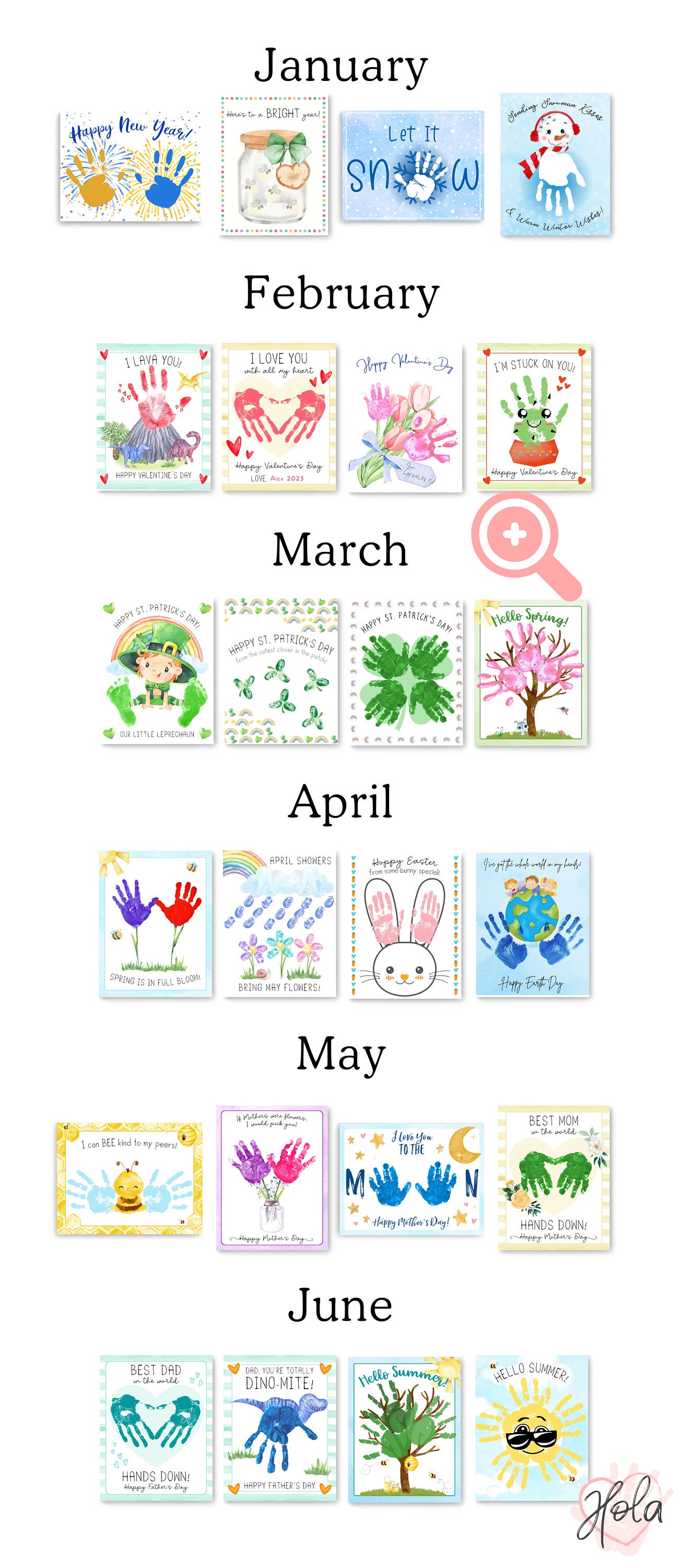 Kids Handprint Art Bundle for Preschool Daycare or Homeschool, Full ...