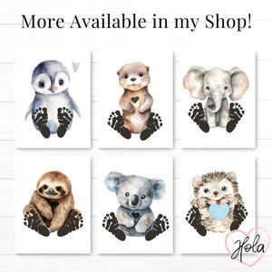 Cute Sloth Footprint Art for Babies, Unique Personalized Baby Shower ...