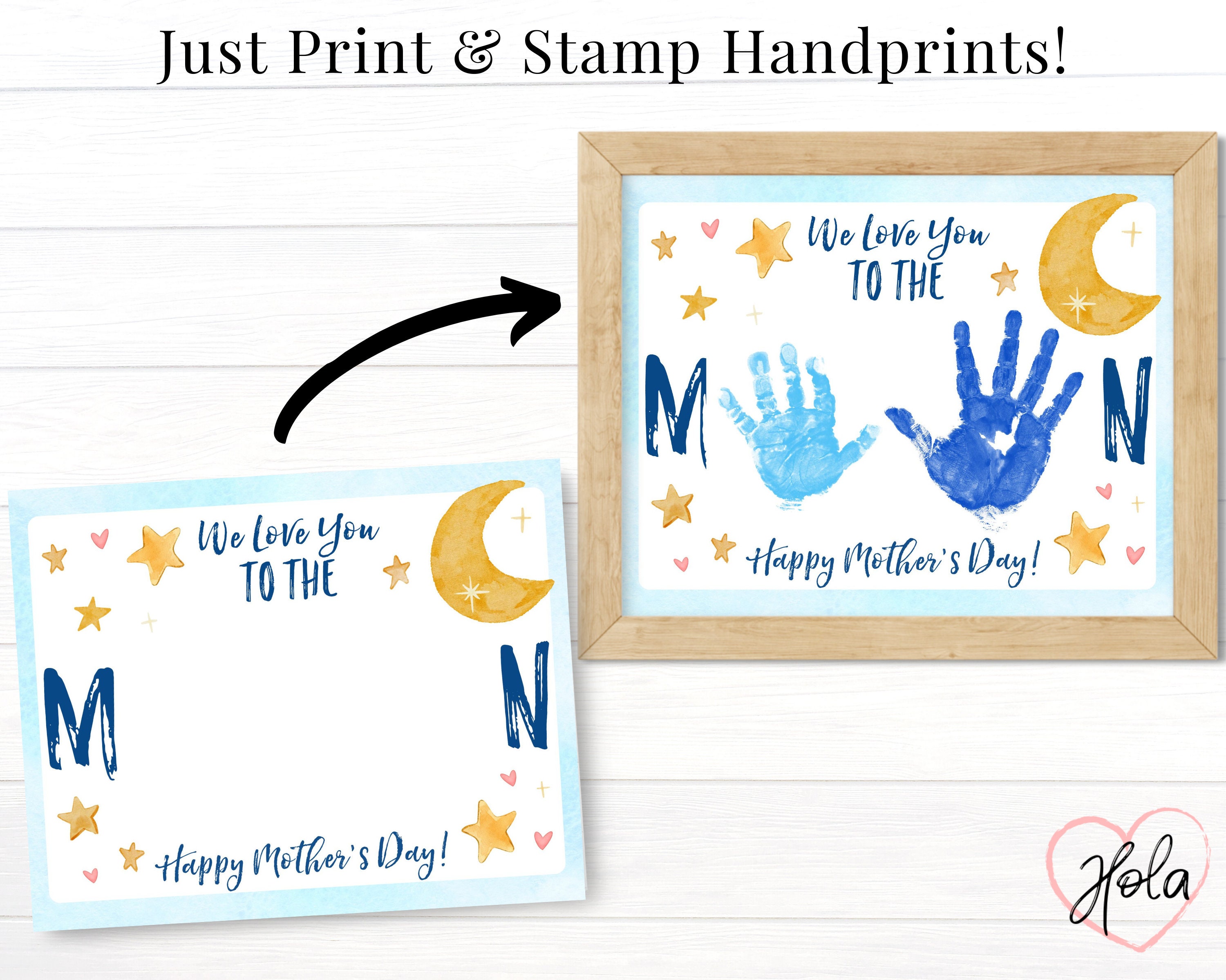 We Love You to the Moon, Mothers Day Card Printable, Personalized Gift ...