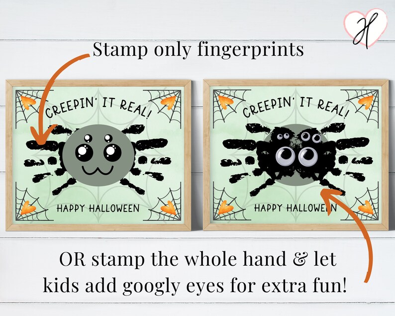 Creepin It Real Halloween Spider Handprint Craft for Kids - Etsy